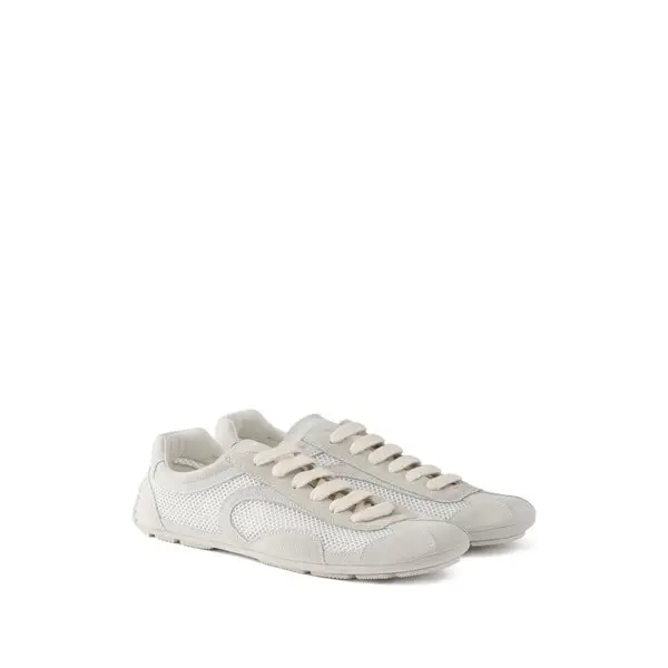 Prada Neutral Suede And Leather Boots - Cream