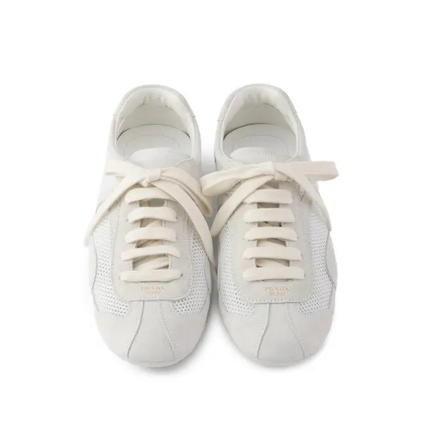 Prada Neutral Suede And Leather Boots - Cream