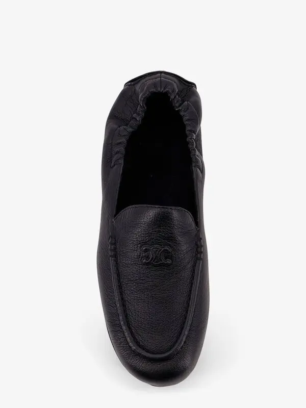 Celine Adam Leather Slip-on Loafers - Black