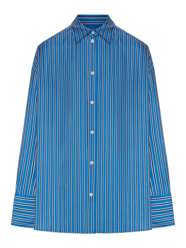 TOTEME Oversized Striped Silk Shirt - Multicolor