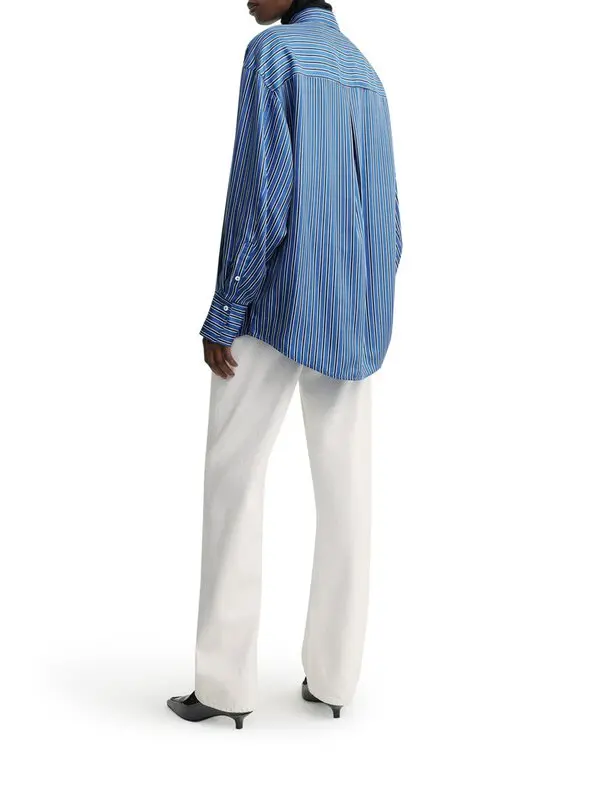 TOTEME Oversized Striped Silk Shirt - Multicolor