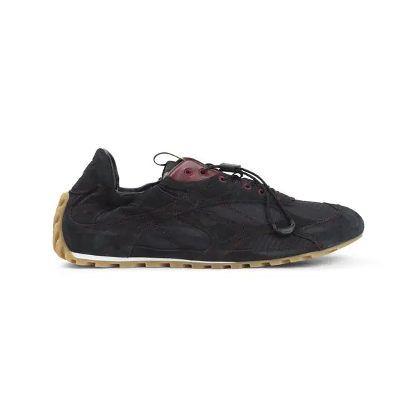 Bottega Veneta Orbit Flash Suede Sneakers - Black