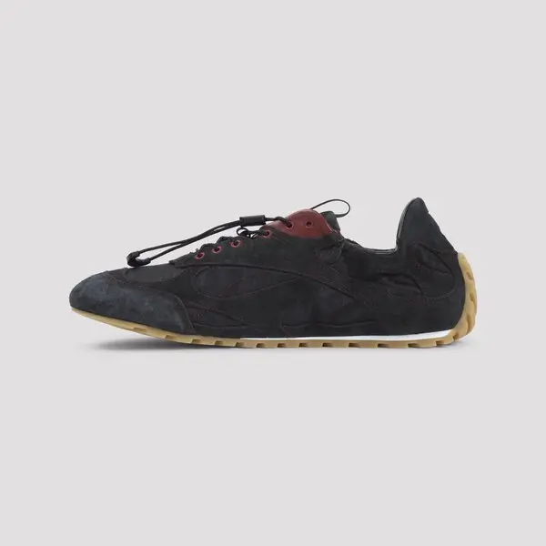 Bottega Veneta Orbit Flash Suede Sneakers - Black