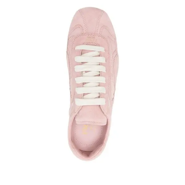 Prada Suede And Recycled Polyamide Lace-up Sneakers - Pink