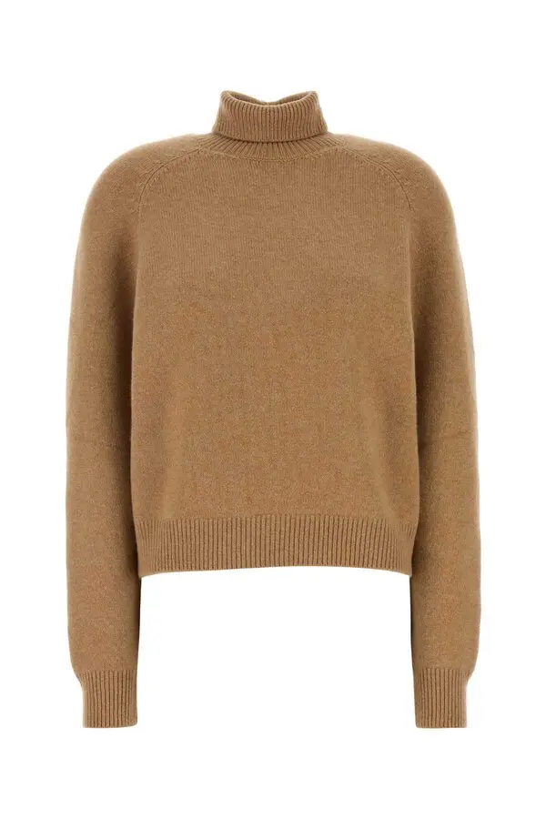 Fendi Camel Cashmere Blend Turtleneck Sweater - Brown