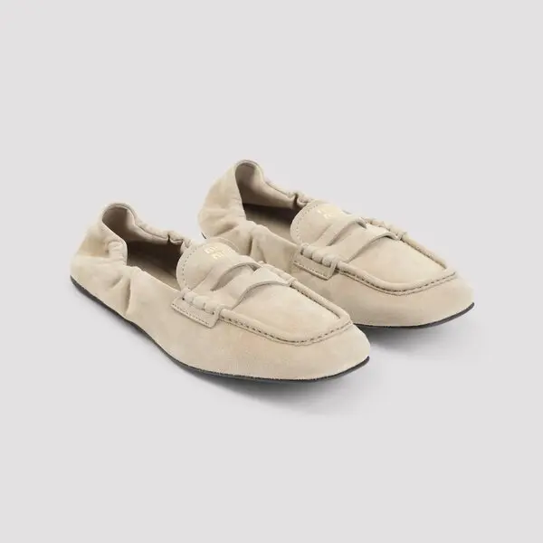 Miu Miu Oak Suede Lamb Leather Loafers - Multicolor
