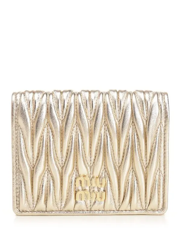 Miu Miu Matelasse Wallet - Gold