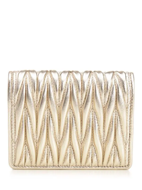 Miu Miu Matelasse Wallet - Gold