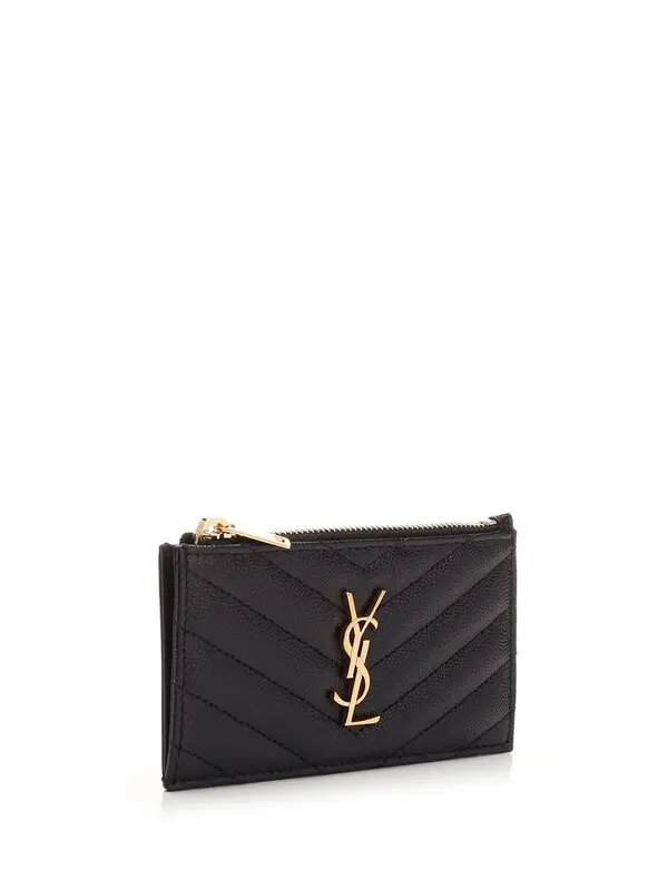 Saint Laurent Cassandre Card Case - Black