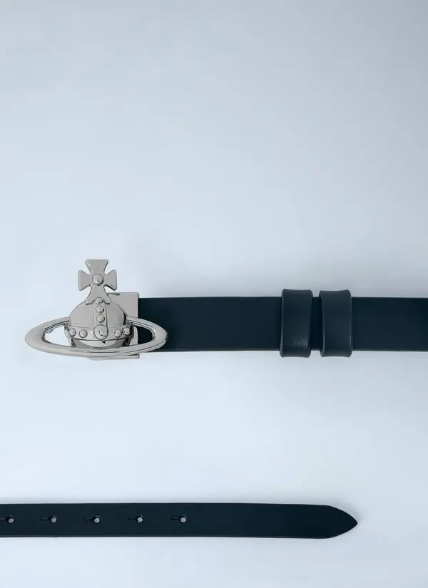VIVIENNE WESTWOOD Small Orb Buckle Leather Belt