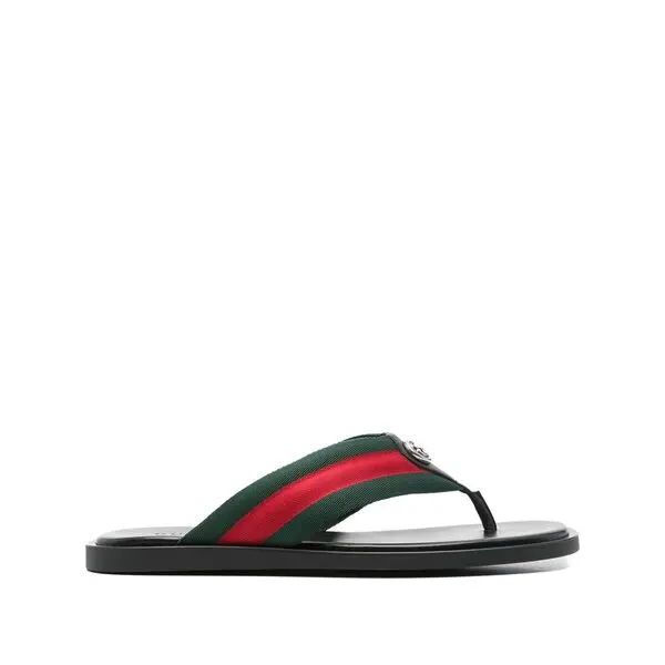 Gucci Web Stripe Detail Thong Sandals