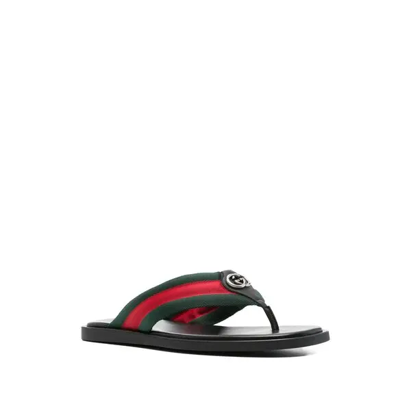 Gucci Web Stripe Detail Thong Sandals