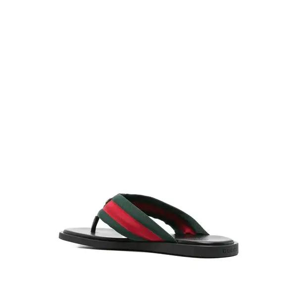 Gucci Web Stripe Detail Thong Sandals