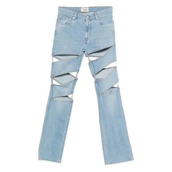 Coperni Denim Straight-leg Jeans With Cut-out Detailing - Blue