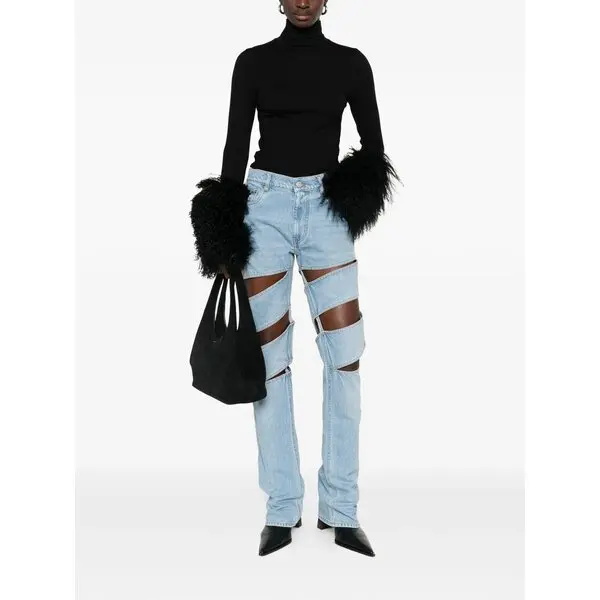 Coperni Denim Straight-leg Jeans With Cut-out Detailing - Blue