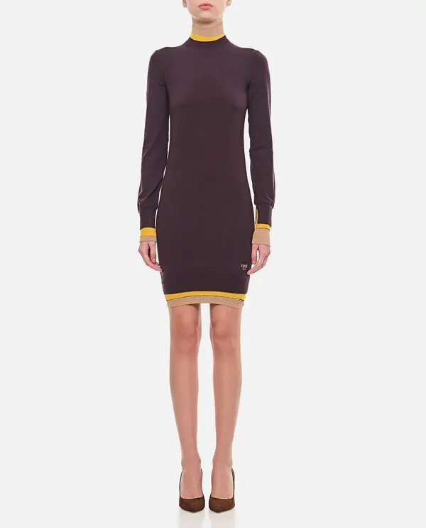 Fendi Layering Color Trims Short Dress