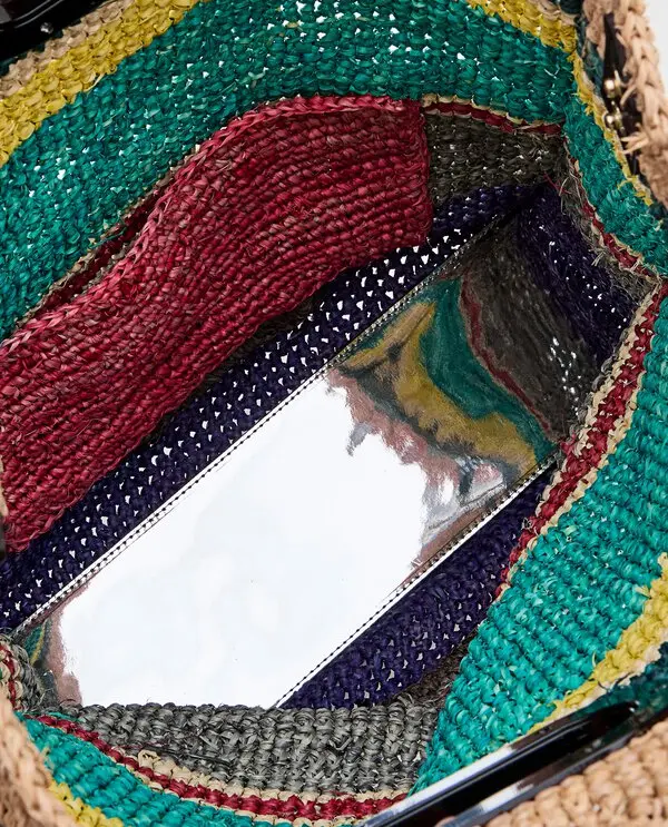 Sacai Medium Raffia Shopper Bag - Multicolor