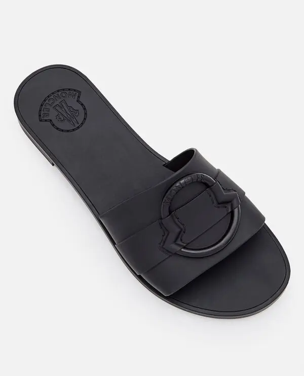 Moncler Rubber Slides With Logo Detailing