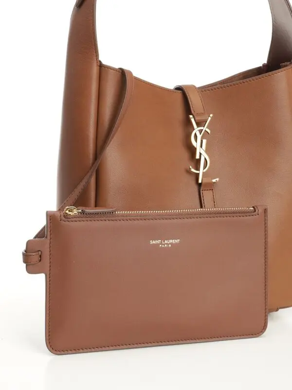 Saint Laurent Calfskin Shoulder Bag - Brown