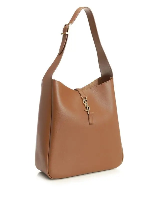 Saint Laurent Calfskin Hobo Bag - Brown