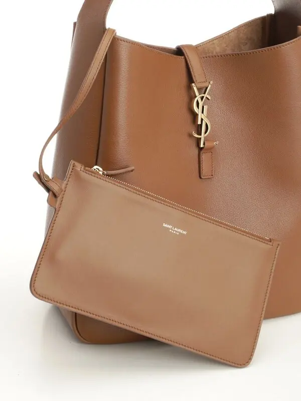 Saint Laurent Calfskin Hobo Bag - Brown