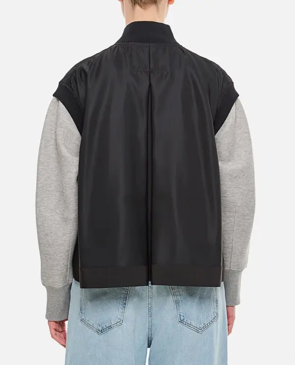 Sacai Nylon Twill Vest With Ribbed Hem And Collar