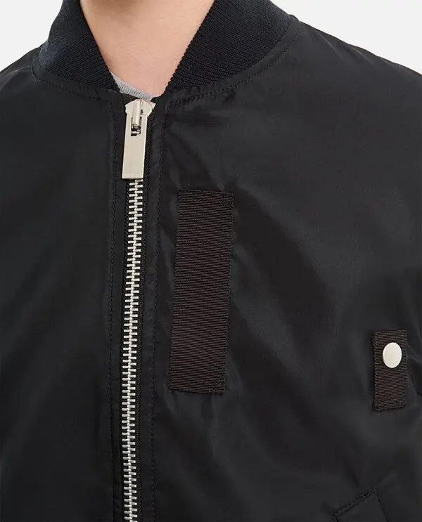 Sacai Nylon Twill Vest With Ribbed Hem And Collar