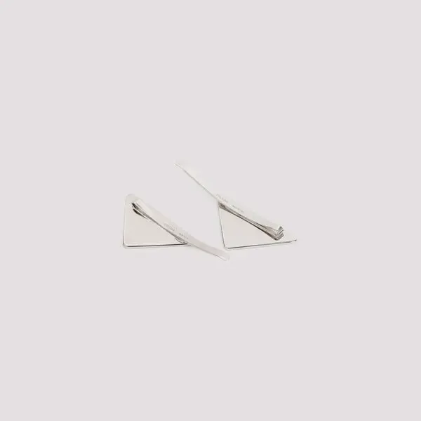 Prada Brass Hair Pin With Enameled Logo