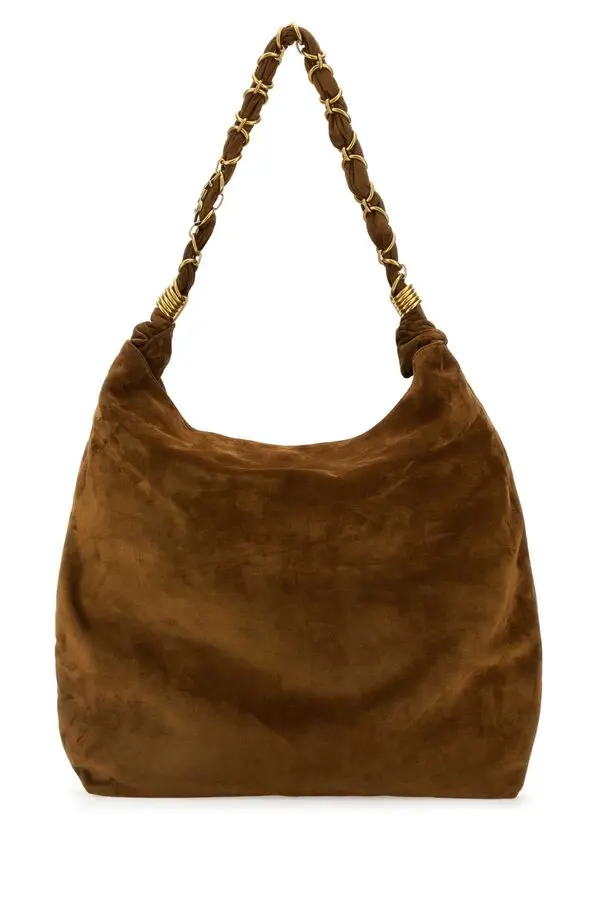 Saint Laurent Suede Amalia Shopping Bag - Brown