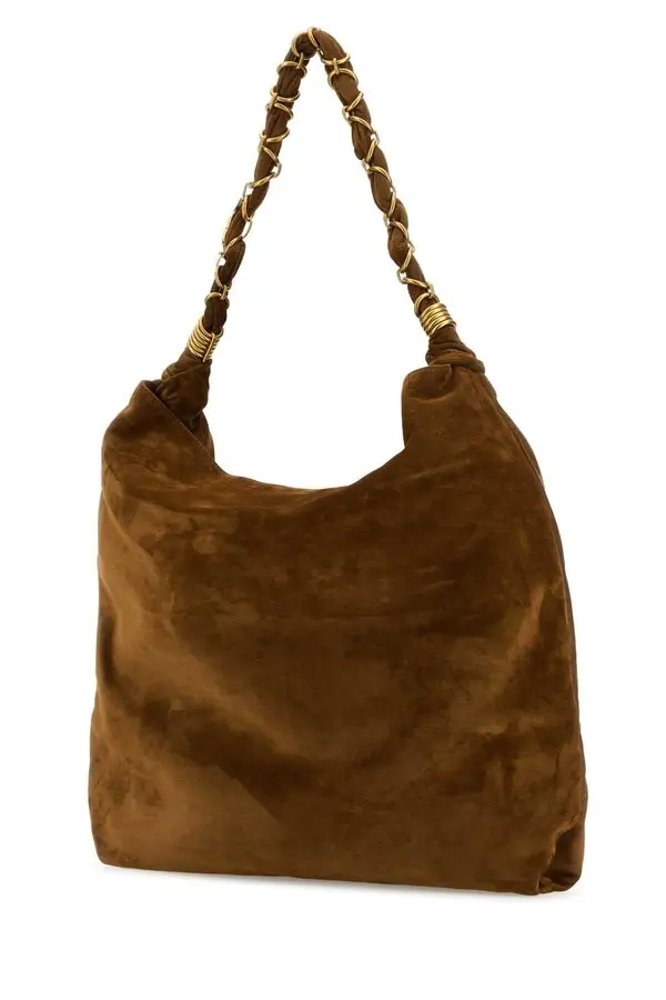 Saint Laurent Suede Amalia Shopping Bag - Brown