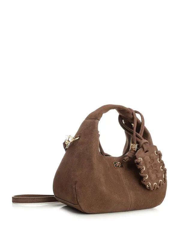 GANNI Recycled Suede Hobo Mini Bag - Brown