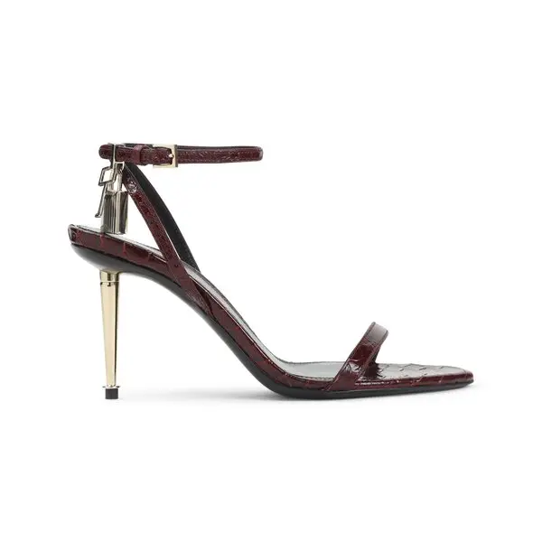 TOM FORD Semi Shiny Printed Calf Leather Sandals - Red