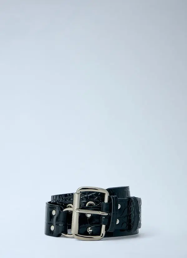 VIVIENNE WESTWOOD Embossed Leather Belt - Black