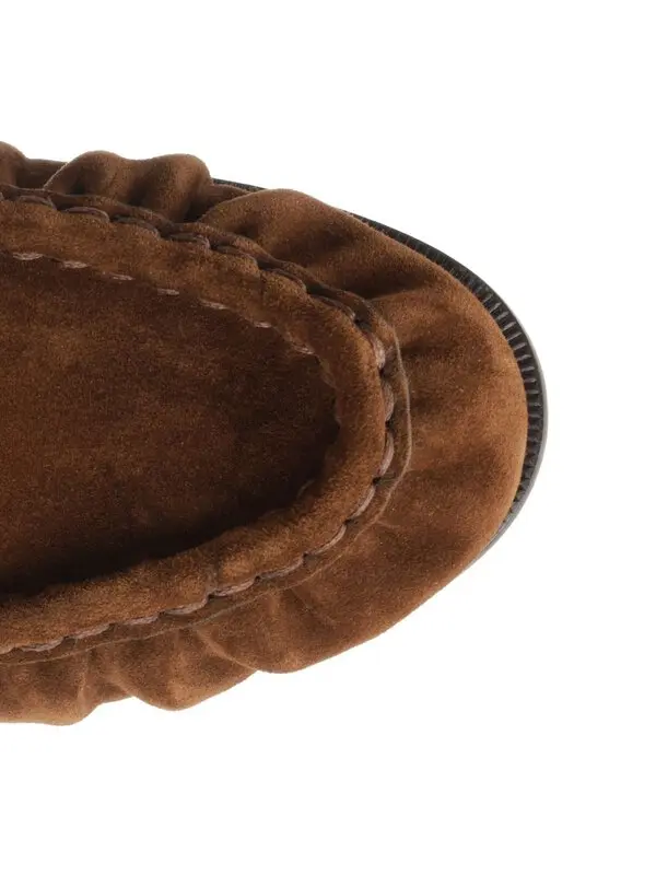 Saint Laurent Suede Moccasin Loafers With Casaandre Logo