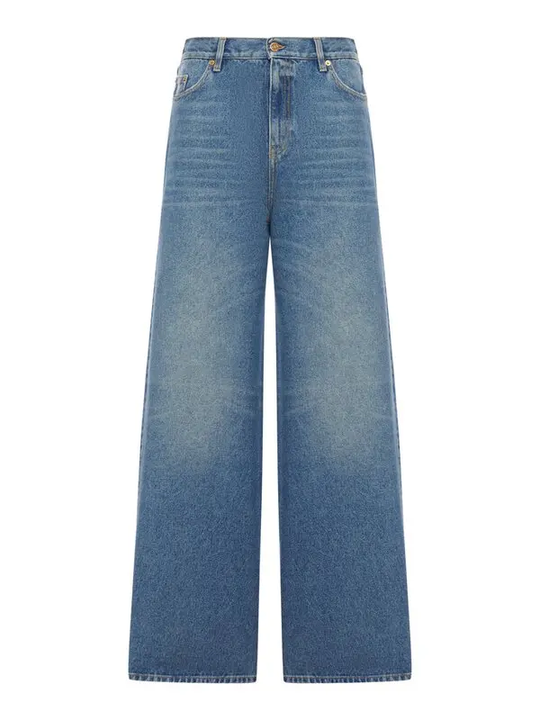 GOLDEN GOOSE Wide Leg Five-pocket Jeans - Blue