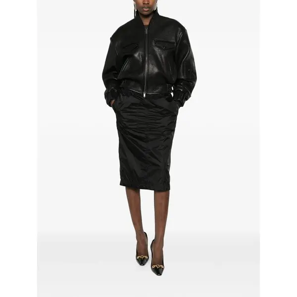 Saint Laurent Ruched Straight Skirt