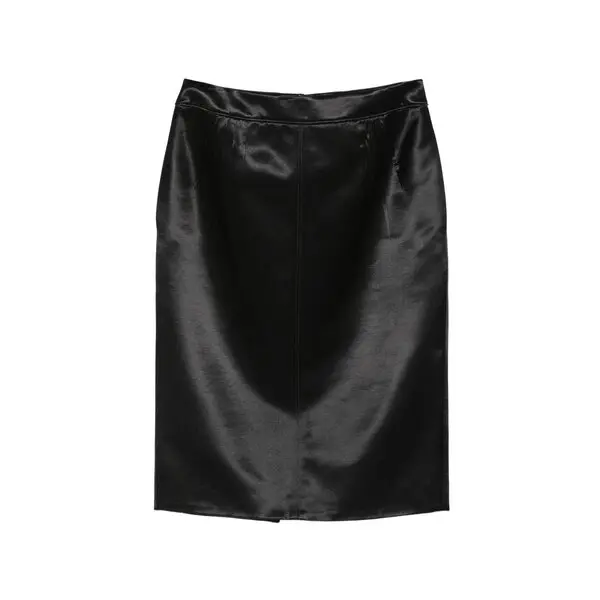Saint Laurent Satin Skirt With Cassandre Charm