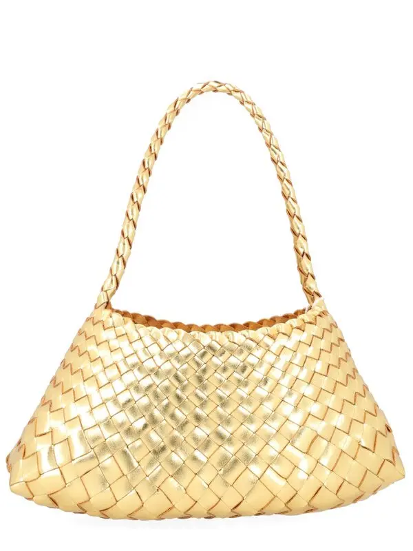 Dragon Diffusion Borsa Rosanna Woven Leather Shoulder Bag - Gold