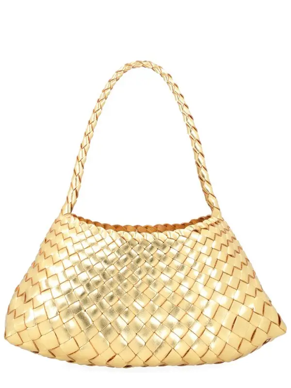 Dragon Diffusion Borsa Rosanna Woven Leather Shoulder Bag - Gold