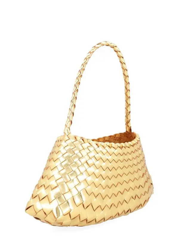 Dragon Diffusion Borsa Rosanna Woven Leather Shoulder Bag - Gold
