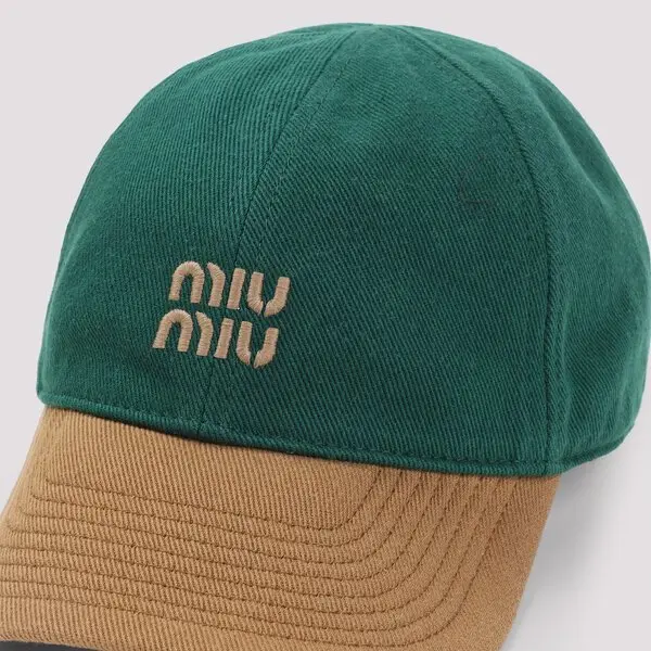 Miu Miu Cotton Baseball Cap With Embroidered Logo