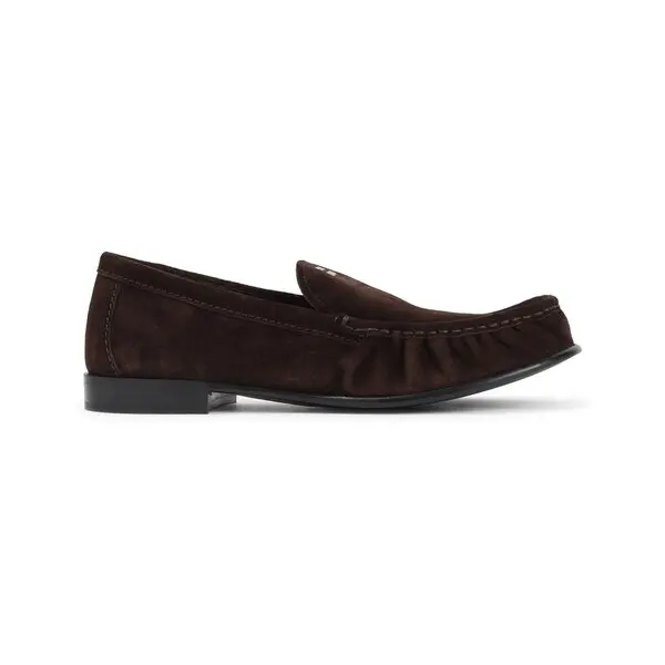 Miu Miu Testa Di Moro Suede Calf Leather Loafers