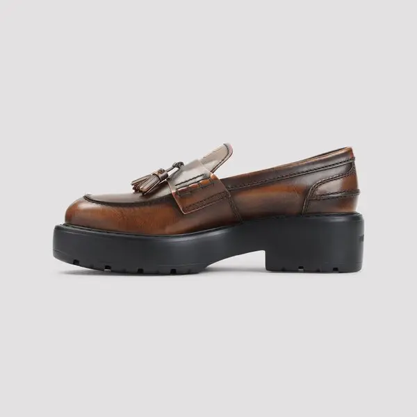 Miu Miu Testa Di Moro Suede Calf Leather Loafers - Brown