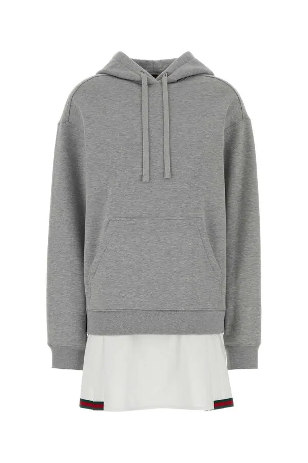 Gucci Grey Cotton Sweatshirt Dress