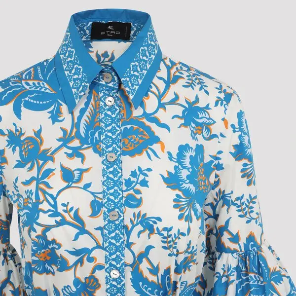 Etro Printed Cotton Mini Dress With Self-tie Belt
