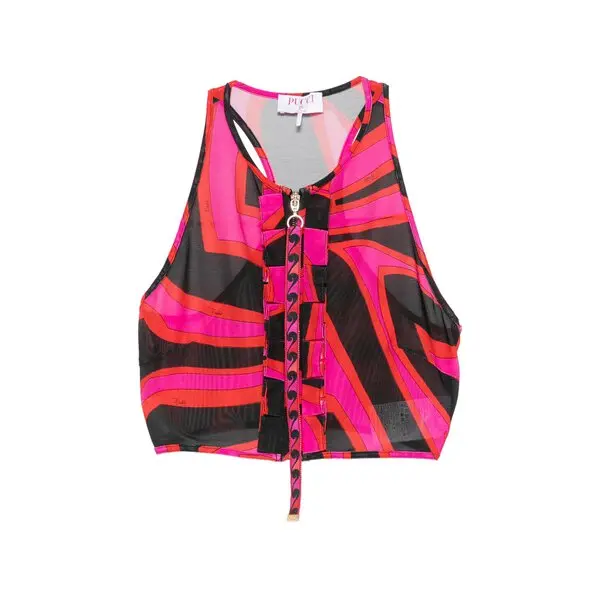 Emilio Pucci Cropped Sleeveless Racerback Top