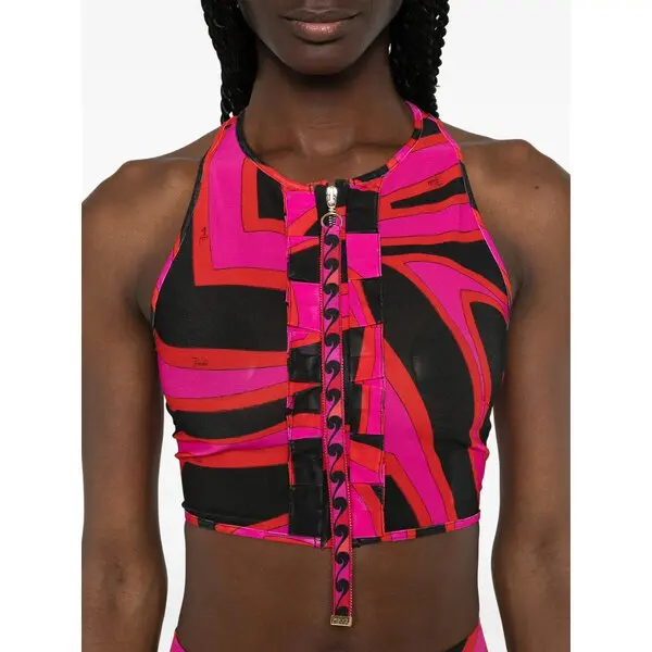 Emilio Pucci Cropped Sleeveless Racerback Top