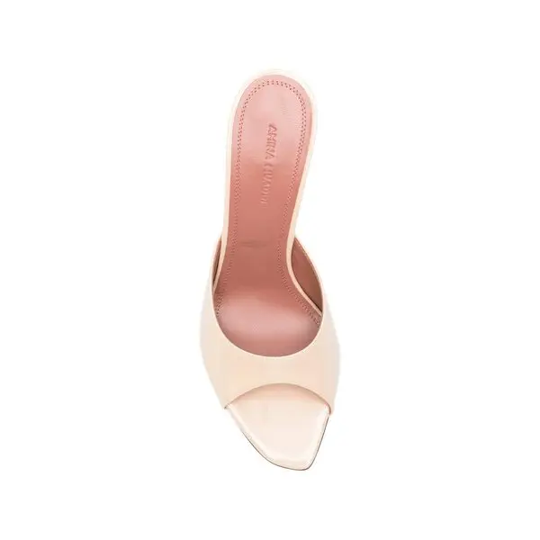 Amina Muaddi Patent Leather Slip-on Stiletto Mules