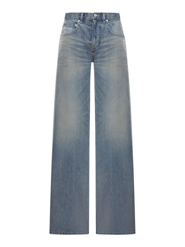 Balenciaga Wide-leg Baggy Denim Trousers - Multicolor