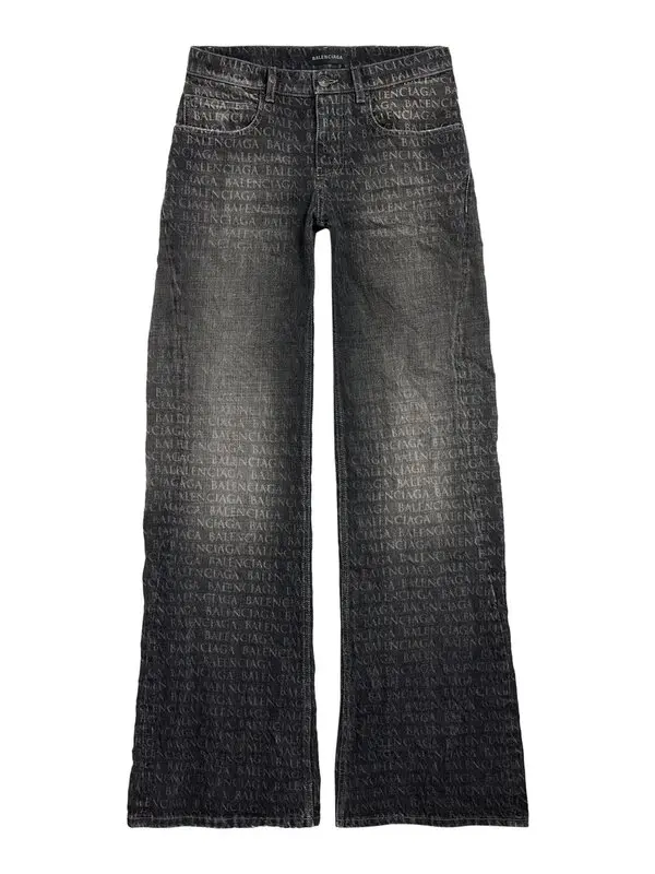 Balenciaga Wide-leg Denim Trousers - Multicolor